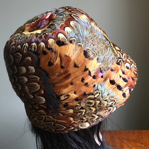 Pheasant Feather Covered Hat by Peck & Peck Fifth Ave… - Gem