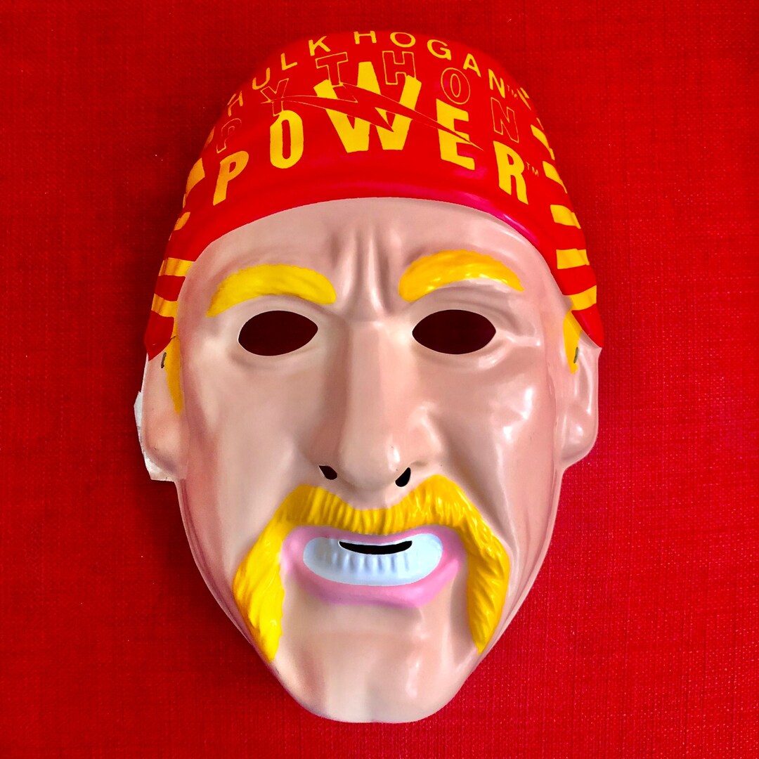 Hulk Hogan WWF Plastic Costume Mask, Hulkamania Hulkster, Marvel ...