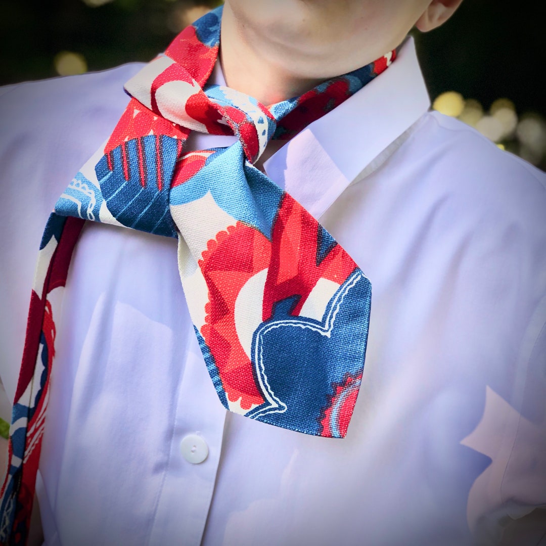 Men's Cotton 60s Flower Power Tie: Turquoise, White, Blue, Red - Etsy