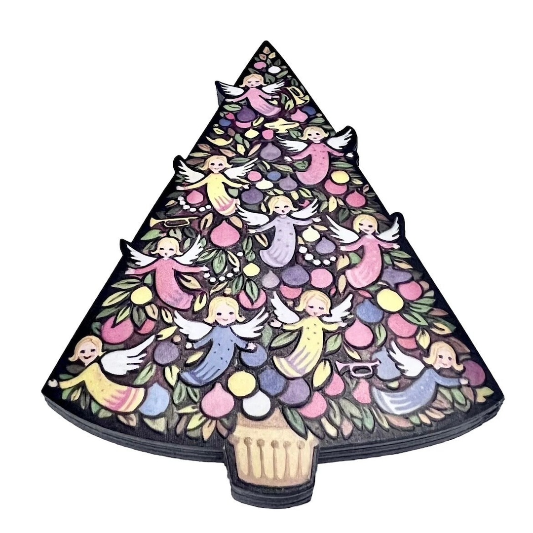 Retro Angel Trees - Vintage 1960s Die Cuts Set of 25 - Adorable Mod ...