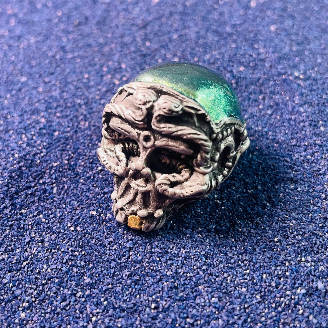 Mystical Snake Skull Sculpture | Miniature Resin Relic With Iridescent ...