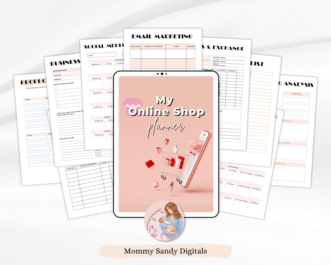 Online Shop Planner: Business Strategy, Sales Tracker (digital Download ...