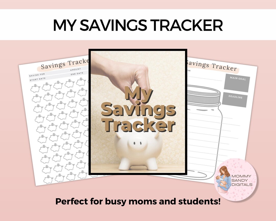 Savings Tracker for Busy Moms and Students Who Saves (digital ...