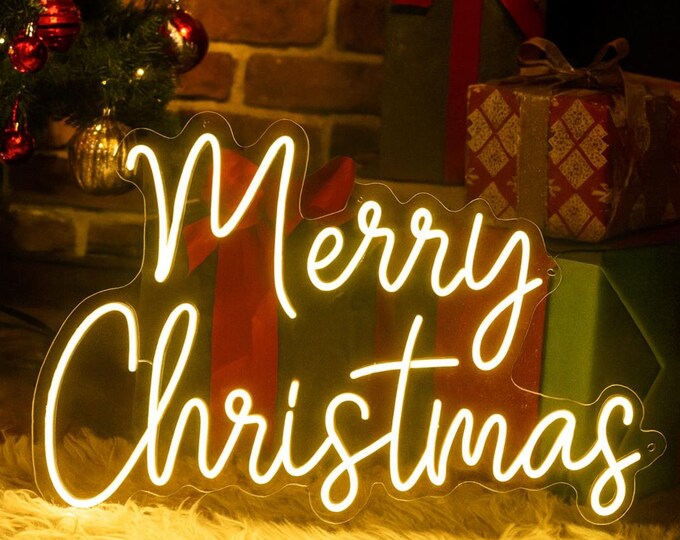 Custom Merry Christmas Neon Sign – LED Holiday Wall Decor, Festive Neon ...