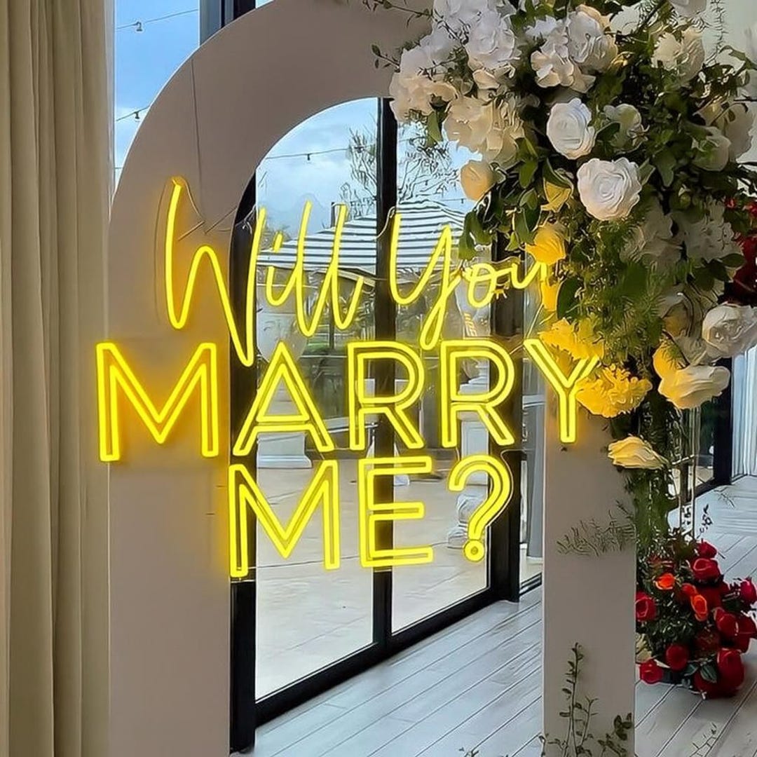Will You Marry Me Neon Sign | Marry Me Sign | Wedding Signs | Proposal ...