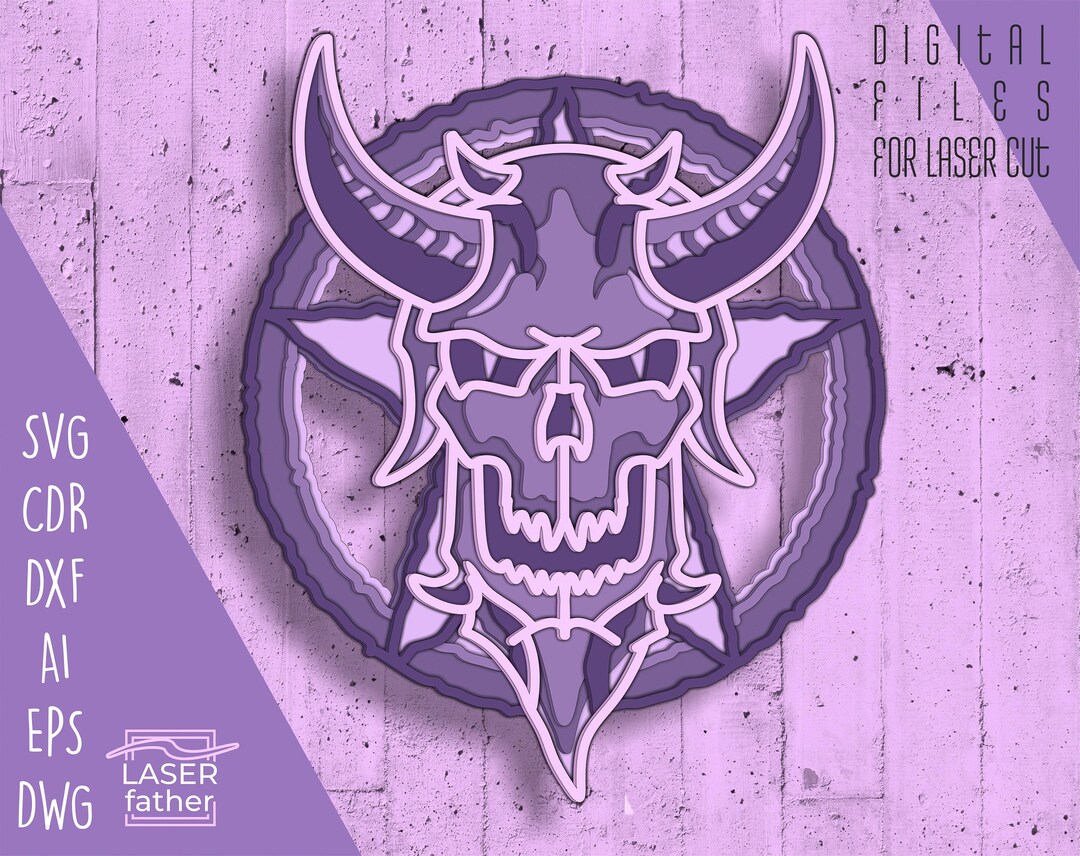 Multilayered Demon SVG, AI, CDR Digital Files for Download, 3D Design ...