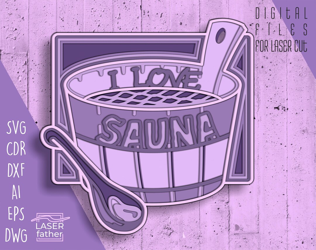 Multilayered Sauna SVG, AI, CDR Digital Files for Download, 3D Design ...