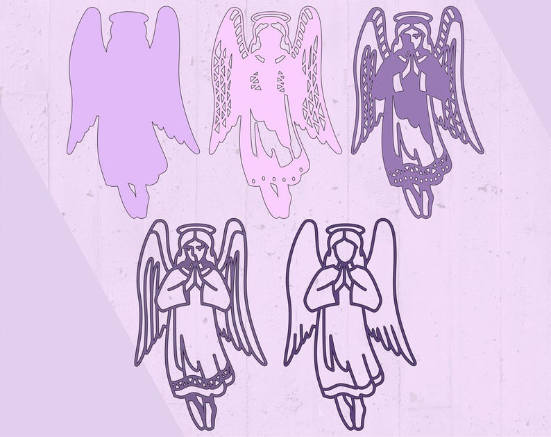 Multilayered Angel SVG, AI, CDR Digital Files for Download, 3D Design ...
