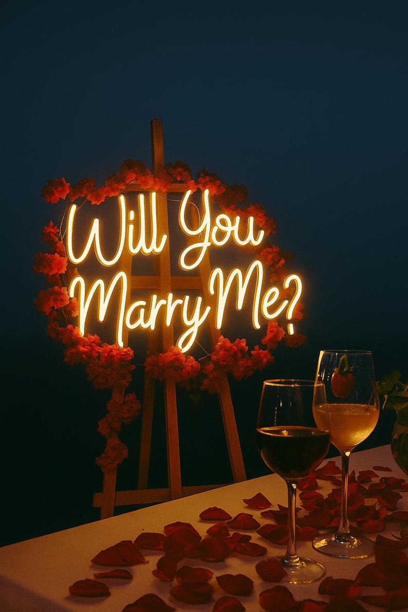 Will You Marry Me Neon Sign | LED Proposal & Engagement Light | Custom ...