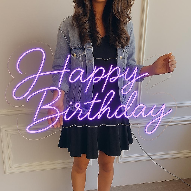 Custom LED Neon Happy Birthday Sign: Party & Celebration Decor - Etsy