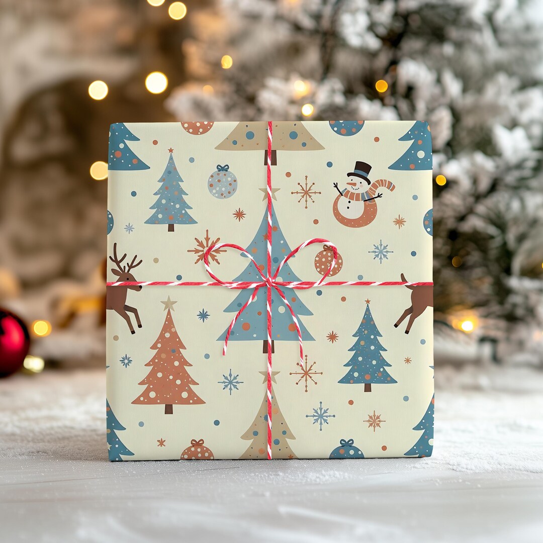 Winter Forest Wrapping Paper, Winter Gift Wrap, Woodland Nordic Holiday ...