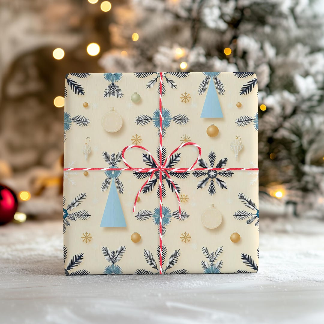 Winter Forest Wrapping Paper, Winter Gift Wrap, Woodland Nordic Holiday ...