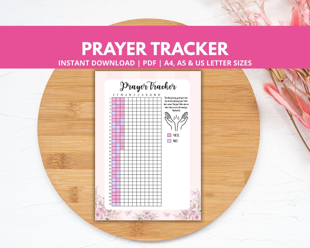Prayer Tracker, Prayer Tracker Printable, Daily Prayer Journal, Bible Studies, Christian Journal ...