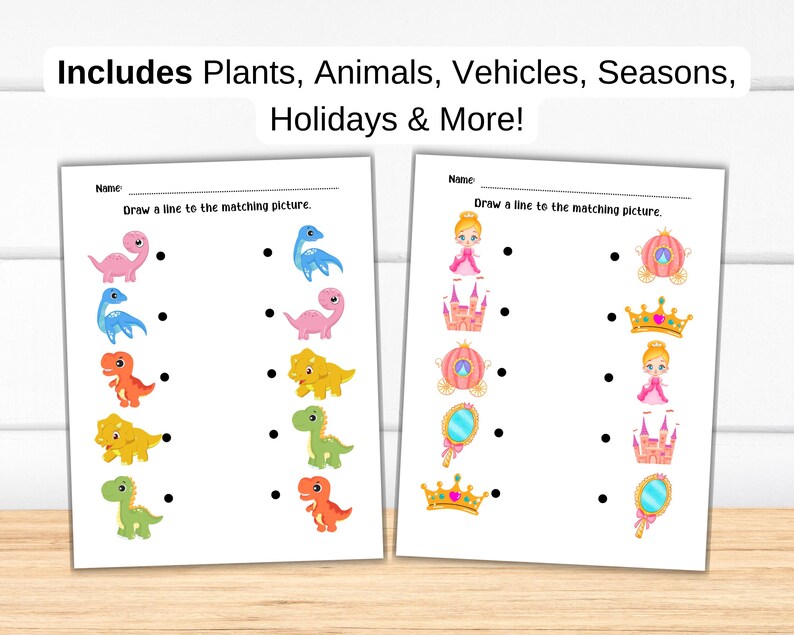 Printable Matching Worksheets, Kindergarten Preschool Activity ...