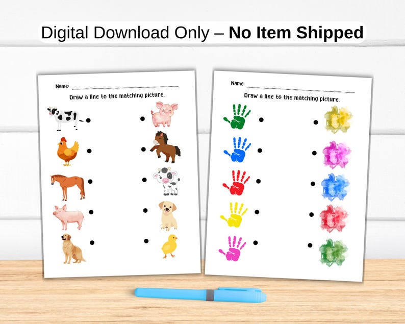 Printable Matching Worksheets, Kindergarten Preschool Activity ...
