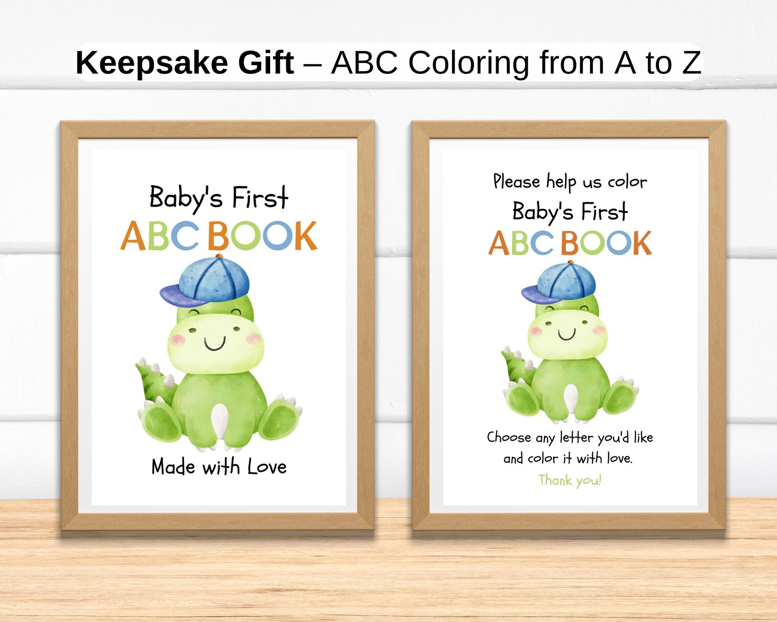 ABC Baby Shower Coloring Book, Baby's First ABC Book, Alphabet Coloring ...