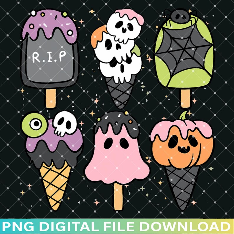 Horror Movie Popsicle PNG, Summerween Ice Cream Halloween Design for ...