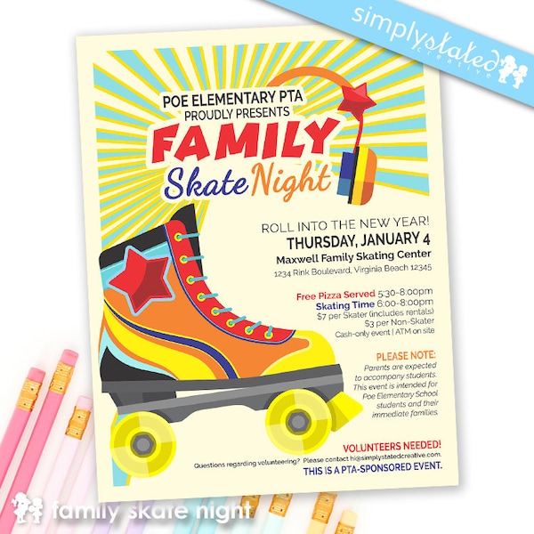 Roller Skating Flyer - Etsy