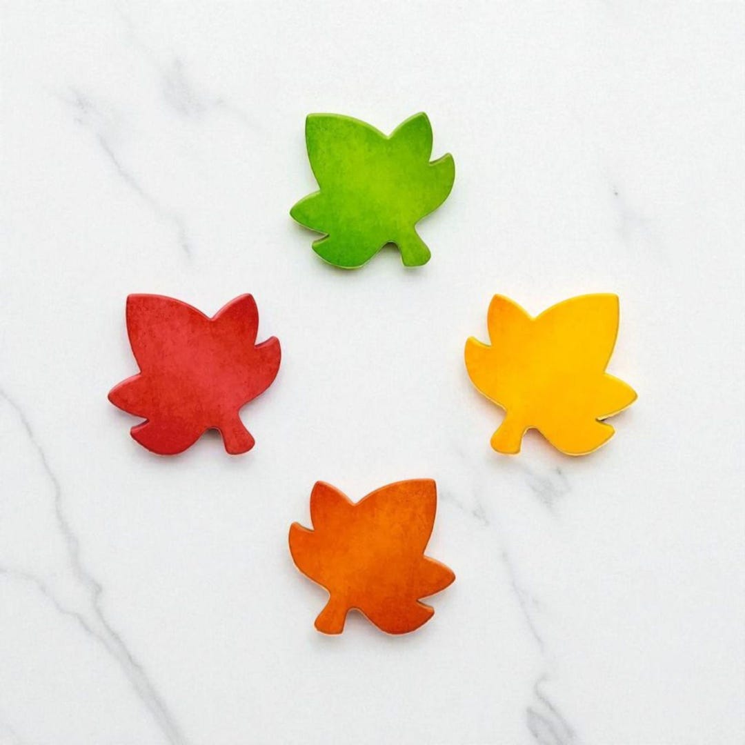 Maple Leaf Fall Table Decor Set of 4, Wooden Autumn Harvest Centerpiece ...