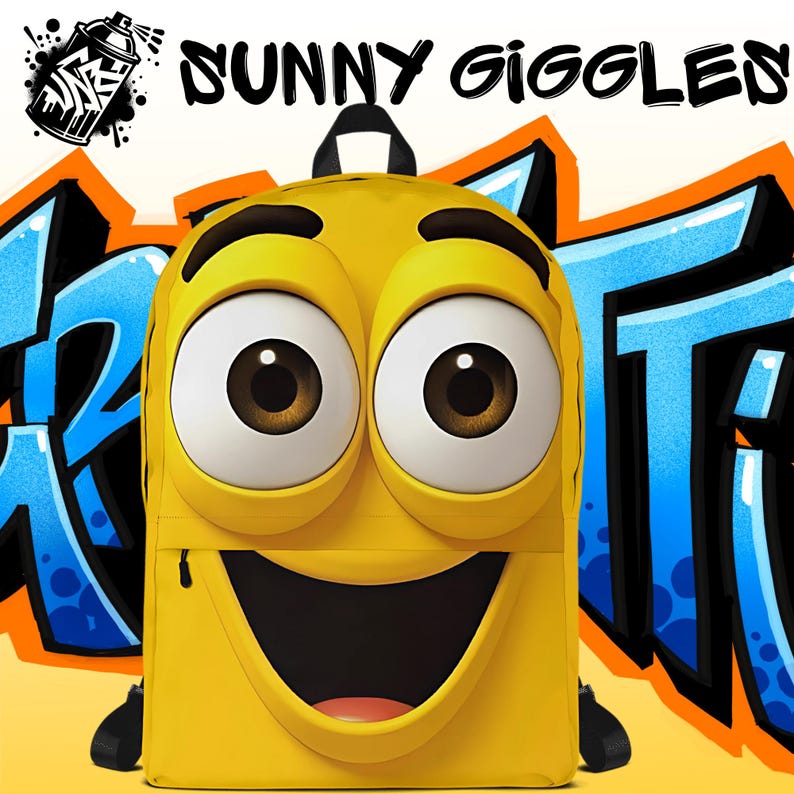 Moodies Bear Backpack – Sunny Giggles | Smiley Kids Backpack | Yellow ...