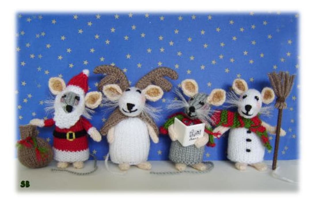 Snow Mice Knitted Toy Mice Pattern Only IMMEDIATE DOWNLOAD - Etsy