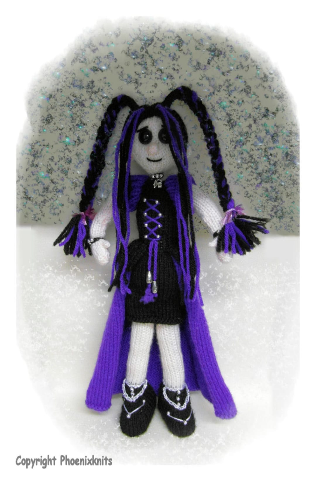 Gabrielle Knitted Goth Doll : Pattern Only IMMEDIATE DOWNLOAD - Etsy