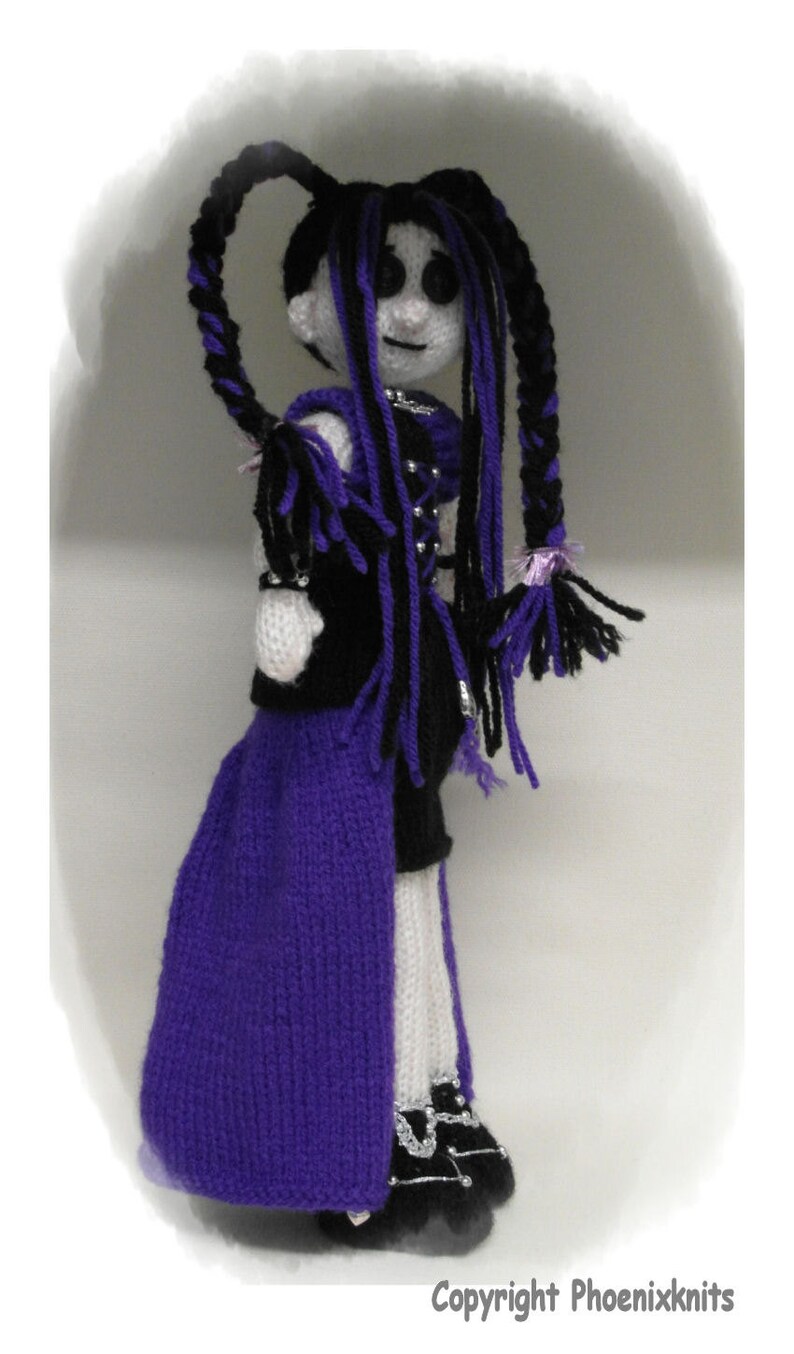 Gabrielle Knitted Goth Doll : Pattern Only IMMEDIATE DOWNLOAD - Etsy