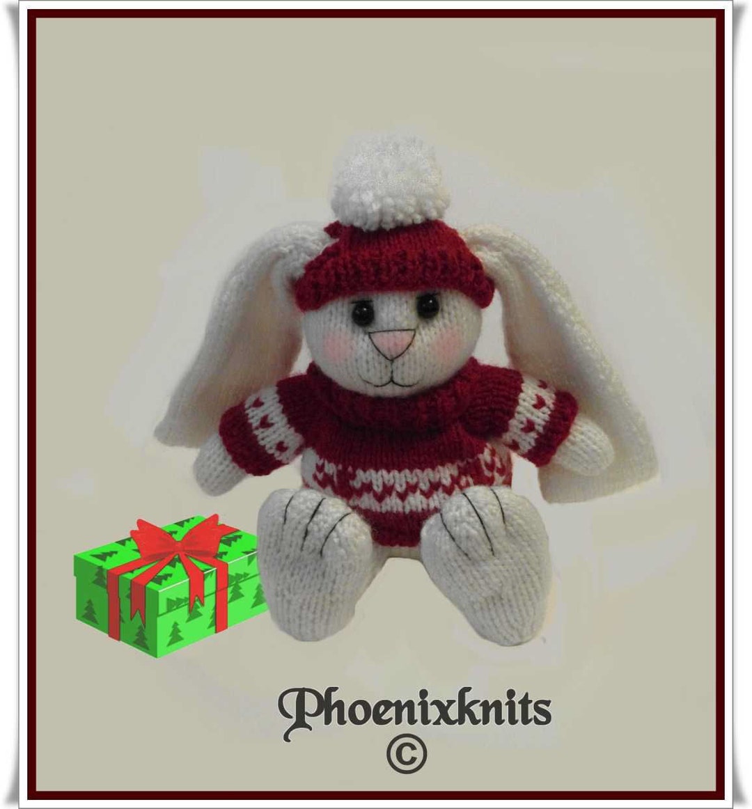 The Snow Bunny. A Pattern to Make a Cute 6 Inch High Festive Bunny PDF ...