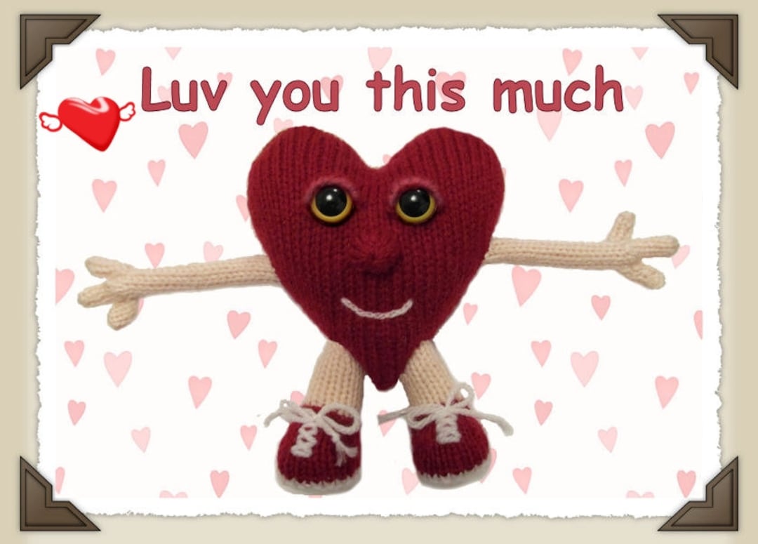 Luv You This Much Valentine Heart Pattern Only IMMEDIATE DOWNLOAD - Etsy