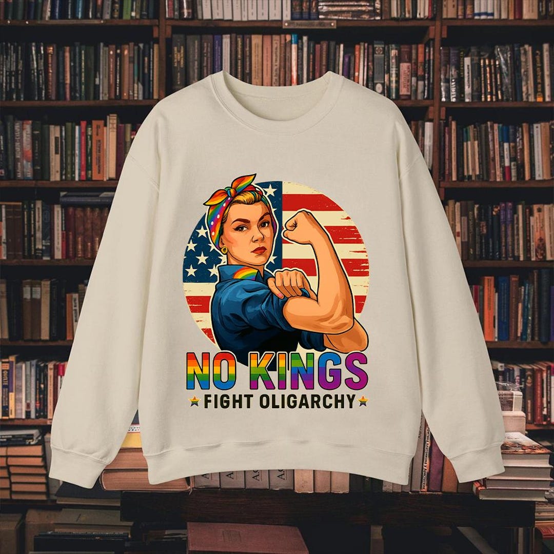 Vintage No Kings Fight Oligarchy America Flag Pride Month, Resist ...