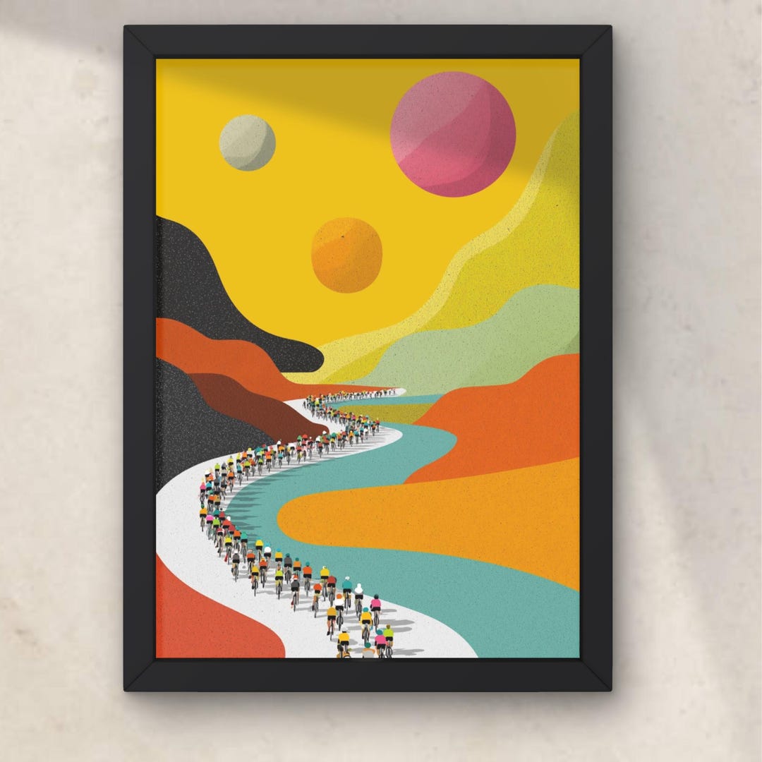 Peloton Cycling Art Print | Minimalist Road Bike Poster - Etsy