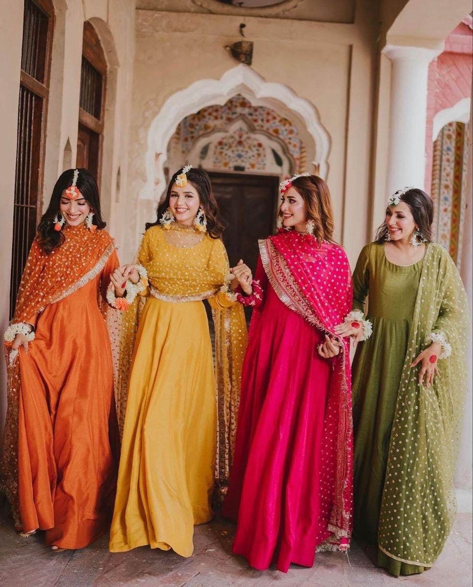 Angrakha Frock | Embroidered Net Dupatta, Pakistani Wedding| Long Flair ...