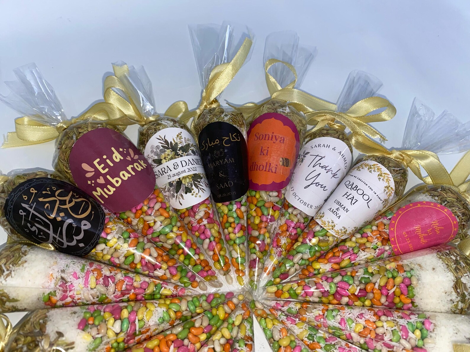 Traditional Desi Wedding Favors - Fennel Saunf Cones for Dholki Gifts ...