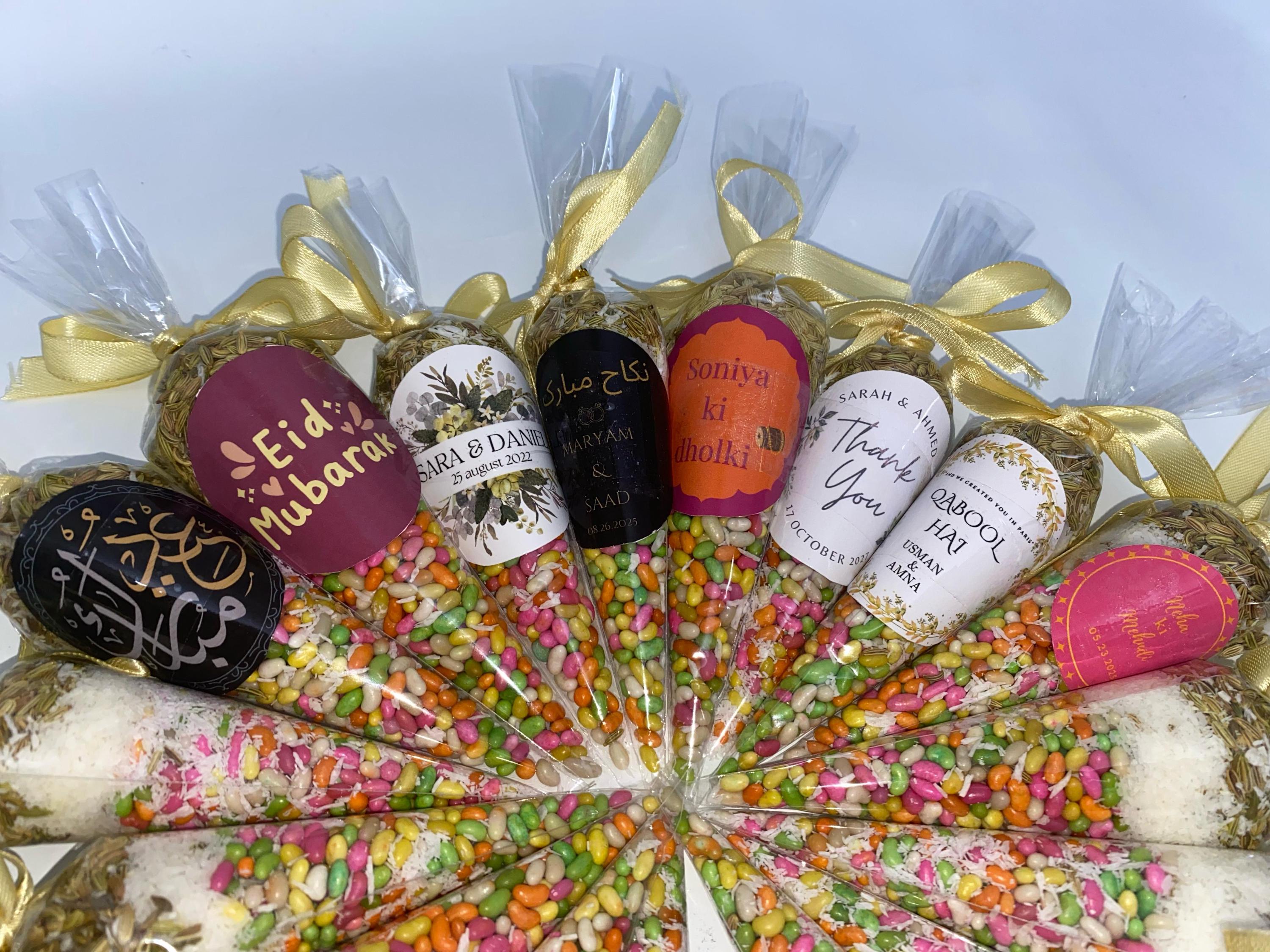 Traditional Desi Wedding Favors - Fennel Saunf Cones for Dholki Gifts ...