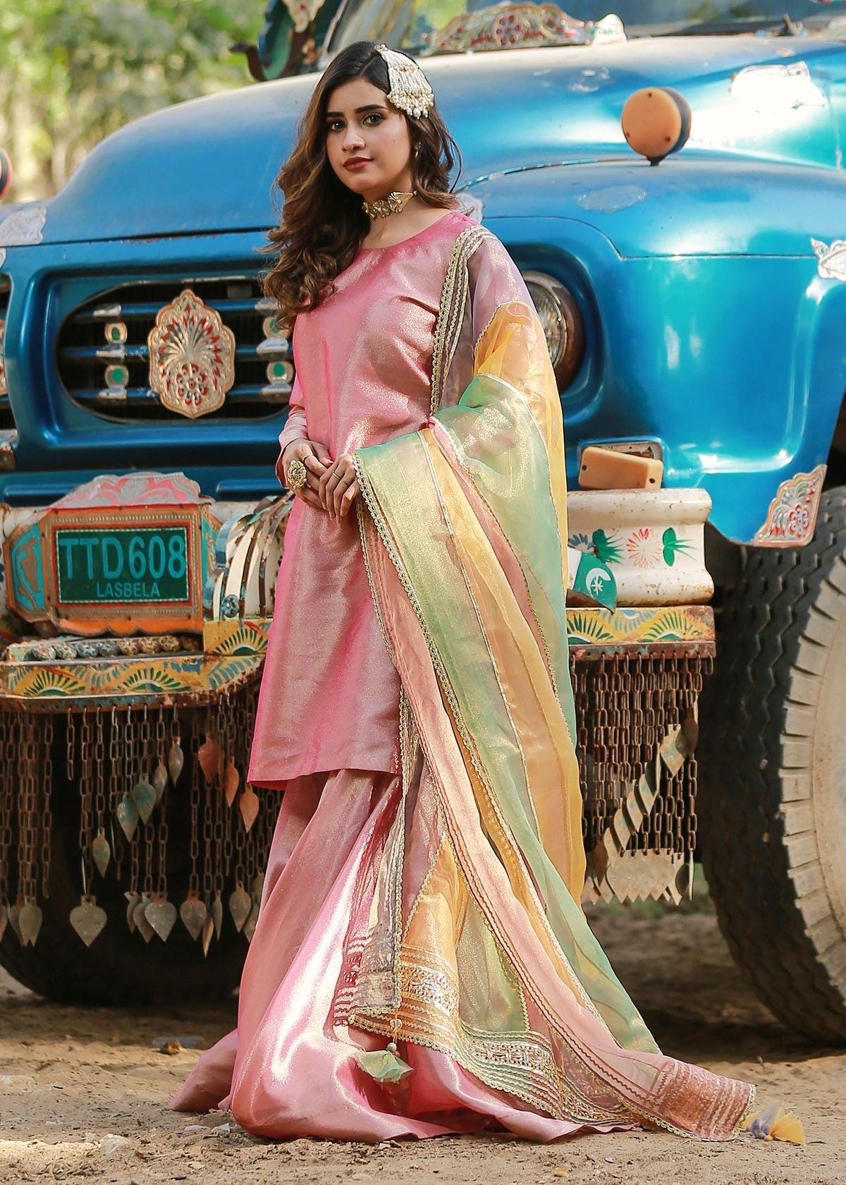 Lava Silk| Garara Pant| Short Shirt With Organza Dupatta|elegant ...