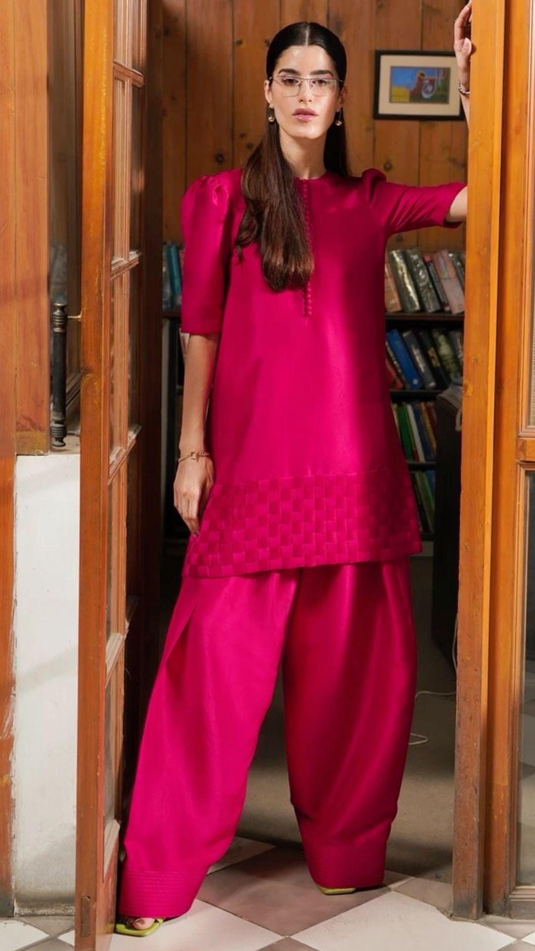 Silk Farshi Shalwar Kameez | Pakistani Festive Wear|bell Bottom Trouser ...
