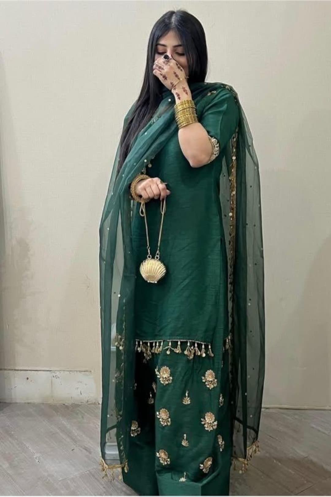 Embroidered Silk Shalwar Kameez | Pakistani Tassel Lace Outfit - Etsy