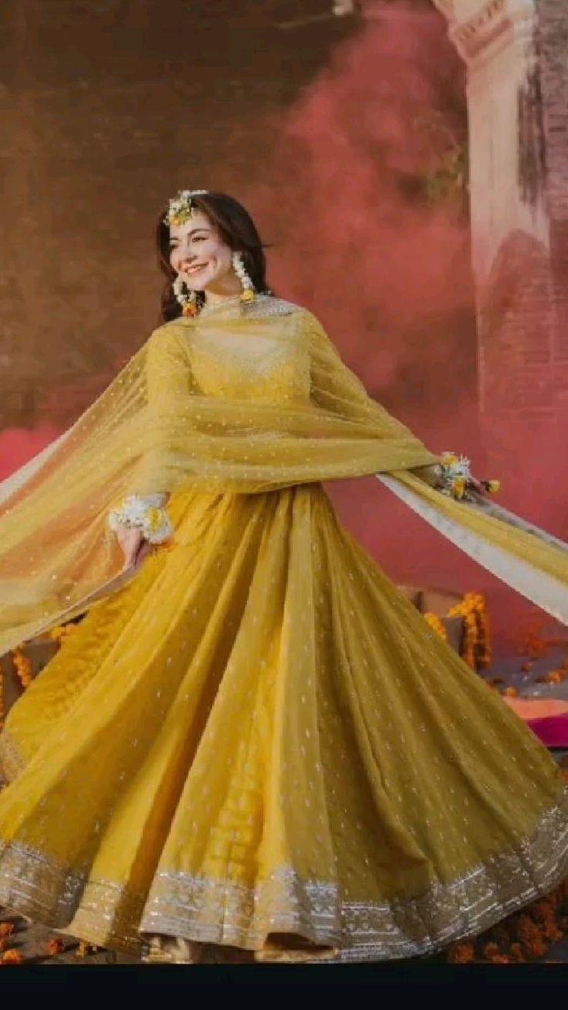 Embroidered Raw Silk Anarkali Dress – Pakistani Mehndi Dholki Outfit ...