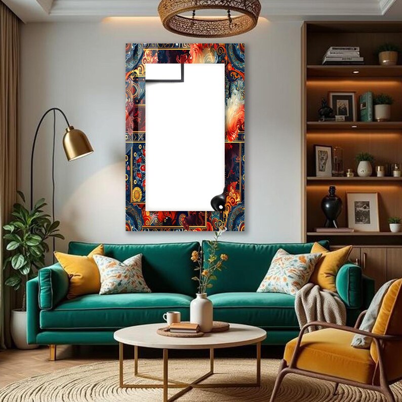 Extra Large Abstract Theme Tempered Glass Mirror: Elegant Wall Decor - Etsy