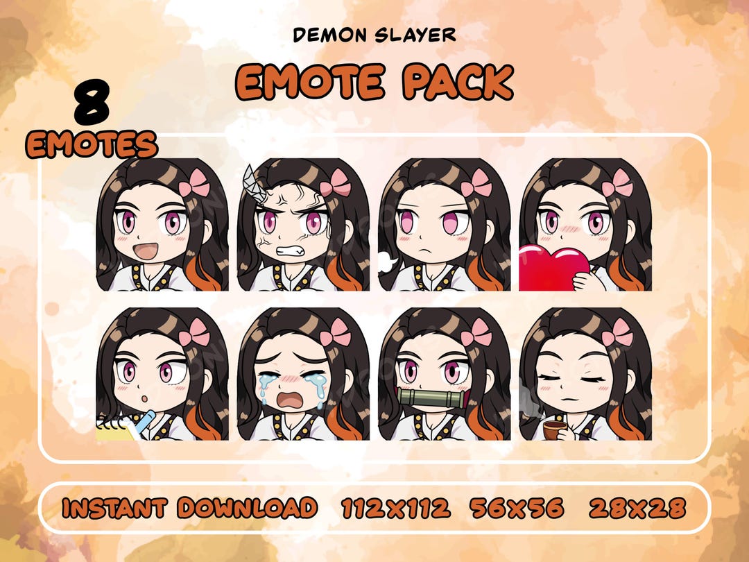 8 Nezuko Chibi Anime Emotes - Twitch & Discord Pack – Streamer PNG ...