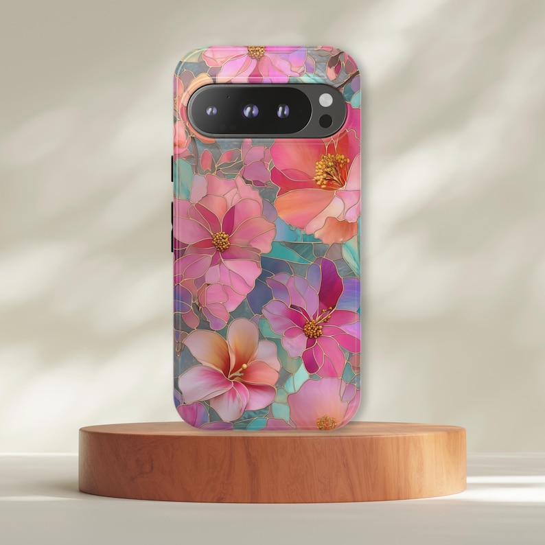 Floral Stained Glass Effect Google Pixel Case 9 9pro 9A 8 8A 8pro 7 7A ...