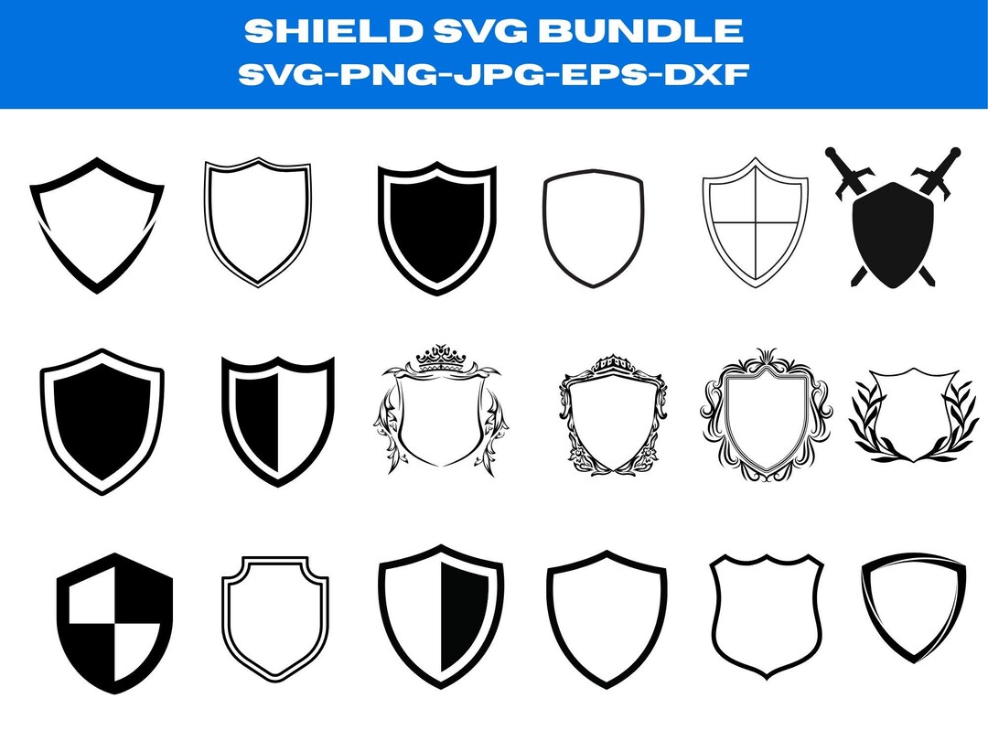 Shield SVG Bundle, Shield PNG Bundle, Shield Clipart, Shield SVG Cut ...