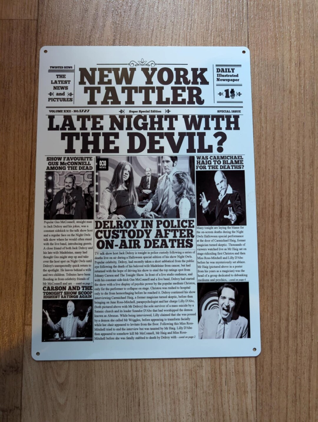LATE NIGHT With the DEVIL Newspaper Aluminium Movie Poster - Etsy