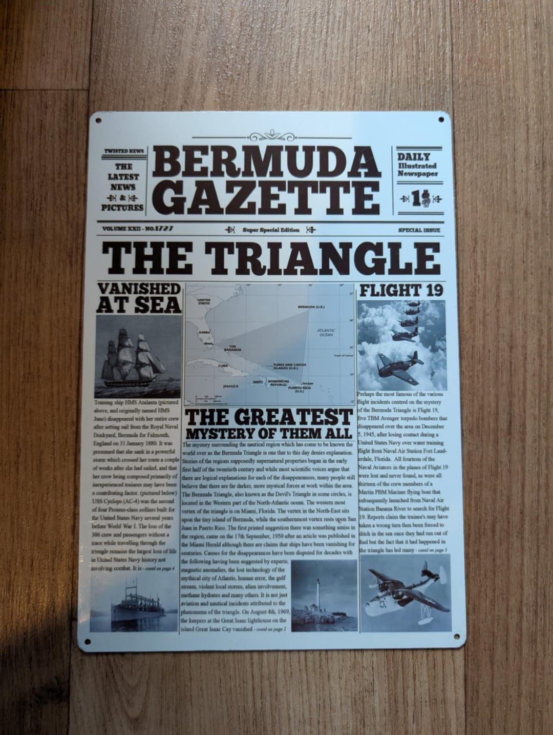 THE BERMUDA TRIANGLE Newspaper Aluminium Movie Poster - Etsy