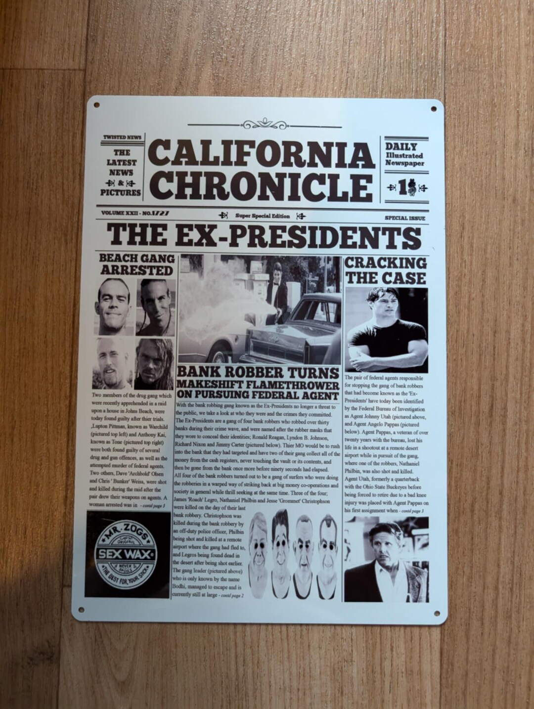 POINT BREAK Newspaper Aluminium Movie Poster - Etsy