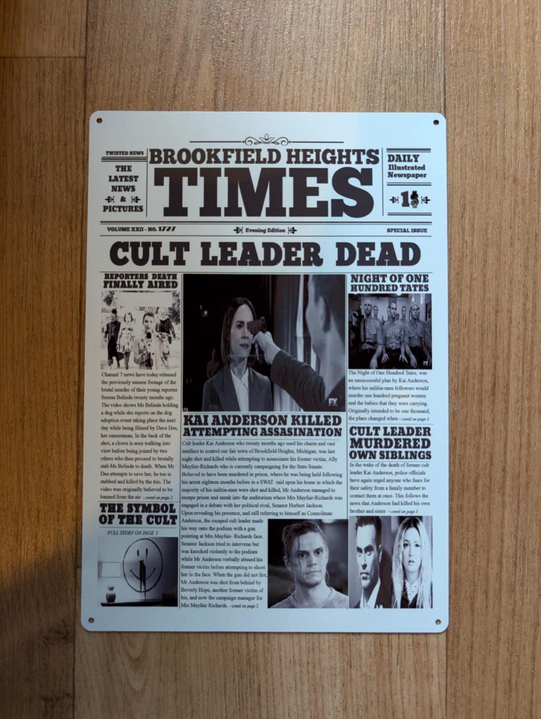 American Horror Story CULT Newspaper Aluminium Movie Poster - Etsy