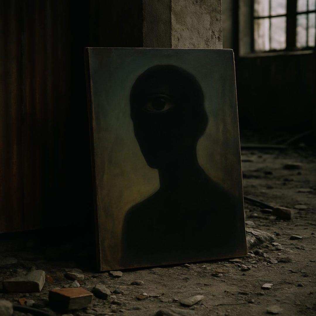 Surreal Shadow Figure Wall Art – Psychic Eye Silhouette Poster ...