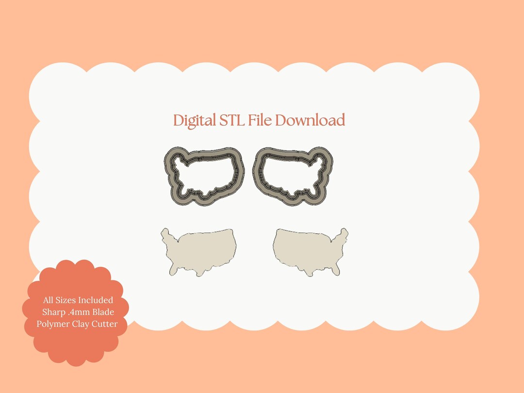 USA Outline Clay Cutter | USA Outline STL File – Patriotic Digital ...