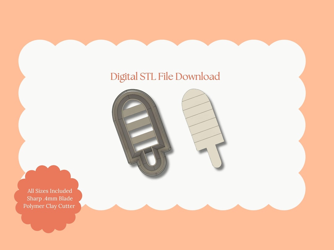 Popsicle No. 1 Clay Cutter | Popsicle STL File – Summer Digital Cutter ...