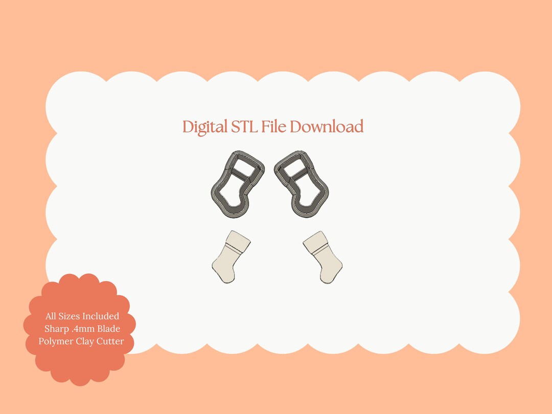 Christmas Stocking Set Clay Cutter | Christmas Stocking STL File Set ...